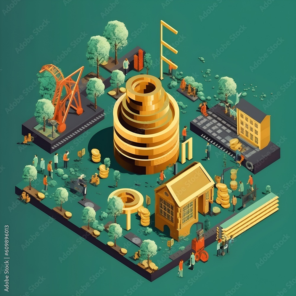 Collaborative Workplace Isometric Office Scene That Emphasizes Teamwork And Collaboration