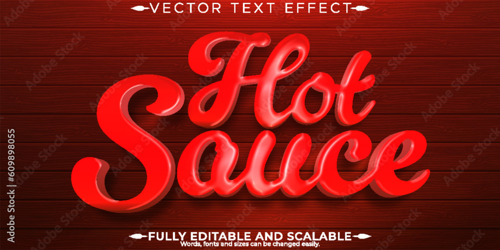 Hot sauce text effect, editable chili and pepper text style Stock ...