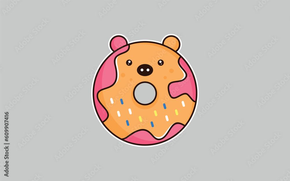 Pig in donut shape mascot logo design vector template Stock Vector ...
