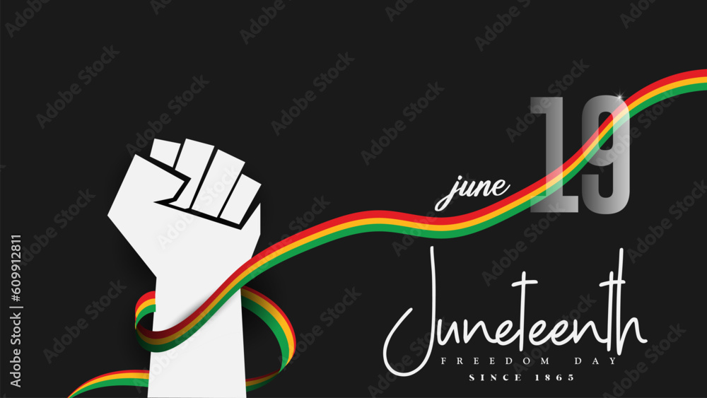 Juneteenth Independence Day. Hand-drawn Juneteenth lettering text ...
