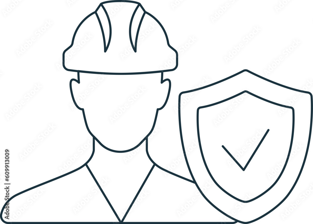 Workplace safety icon. Monochrome simple sign from security collection ...