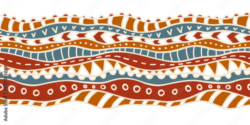 Hand drawn abstract seamless pattern, ethnic background, african style ...