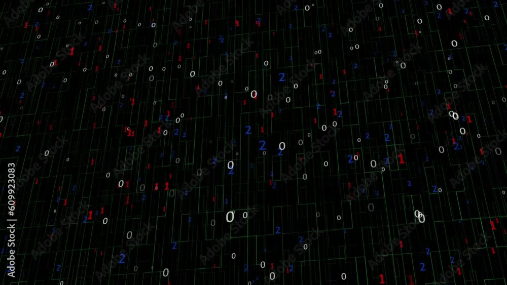 Abstract Technology Background Binary Data And Streaming Binary Code Background Animation