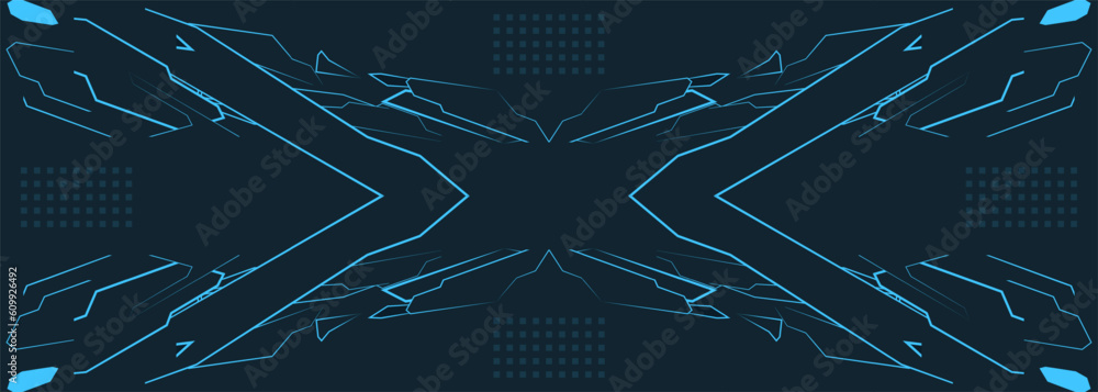 Vector futuristic HUD in Cyberpunk concept. Dark blue control interface ...