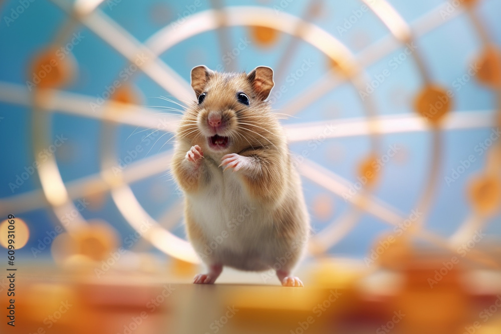 A hamster happily running on its wheel, highlighting the appeal of ...