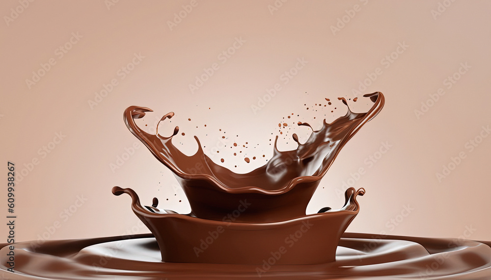 Chocolate Splash with Podium Mockup Background, 3D Rendering for Milk ...