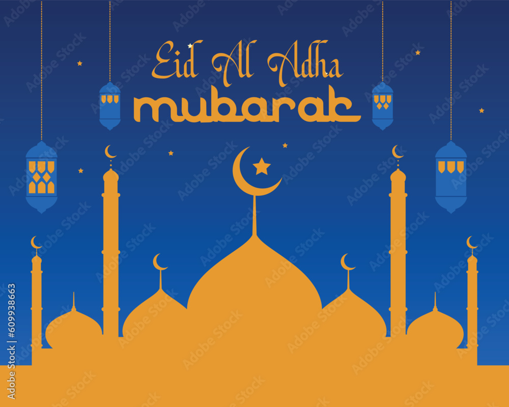 Eid Mubarak English Typography. Eid ul-Fitr, Eid ul-Adha. Religious ...