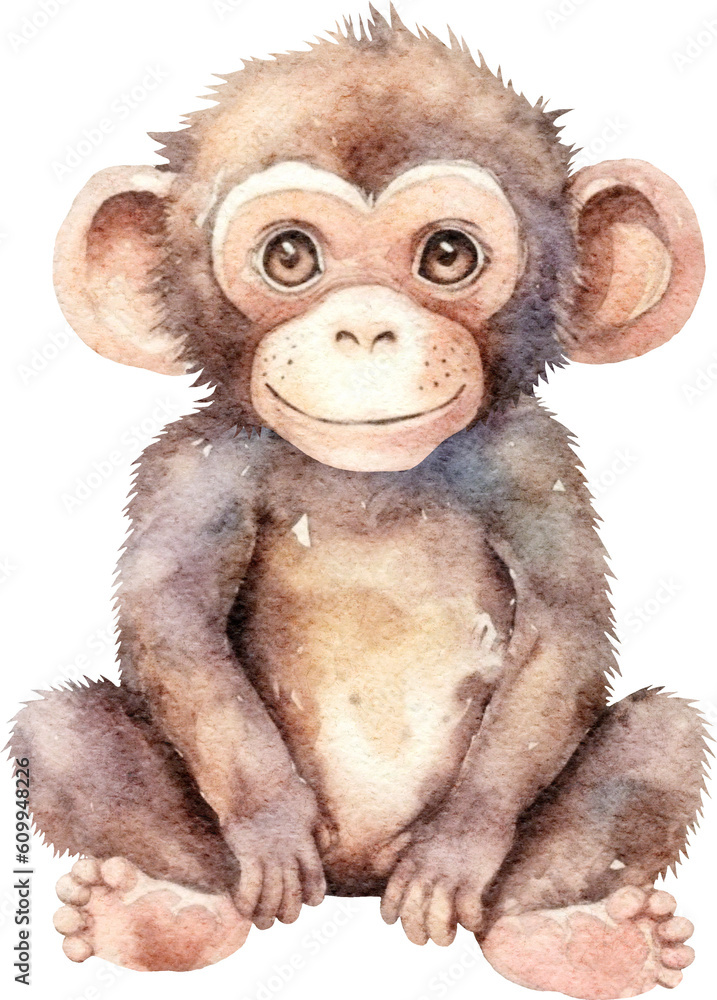 Monkey whimsical illustration created with Generative AI technology ...