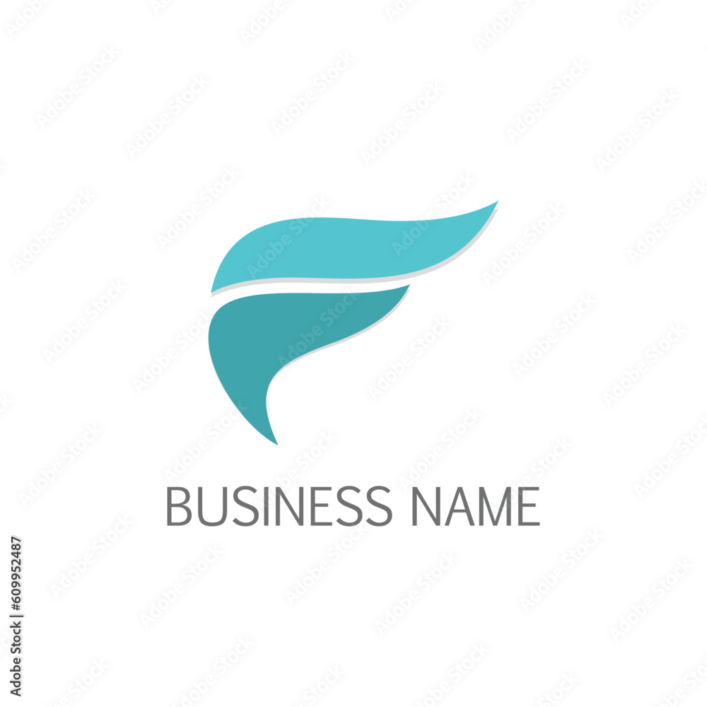 Wave abstract f logo vector image Stock Vector | Adobe Stock