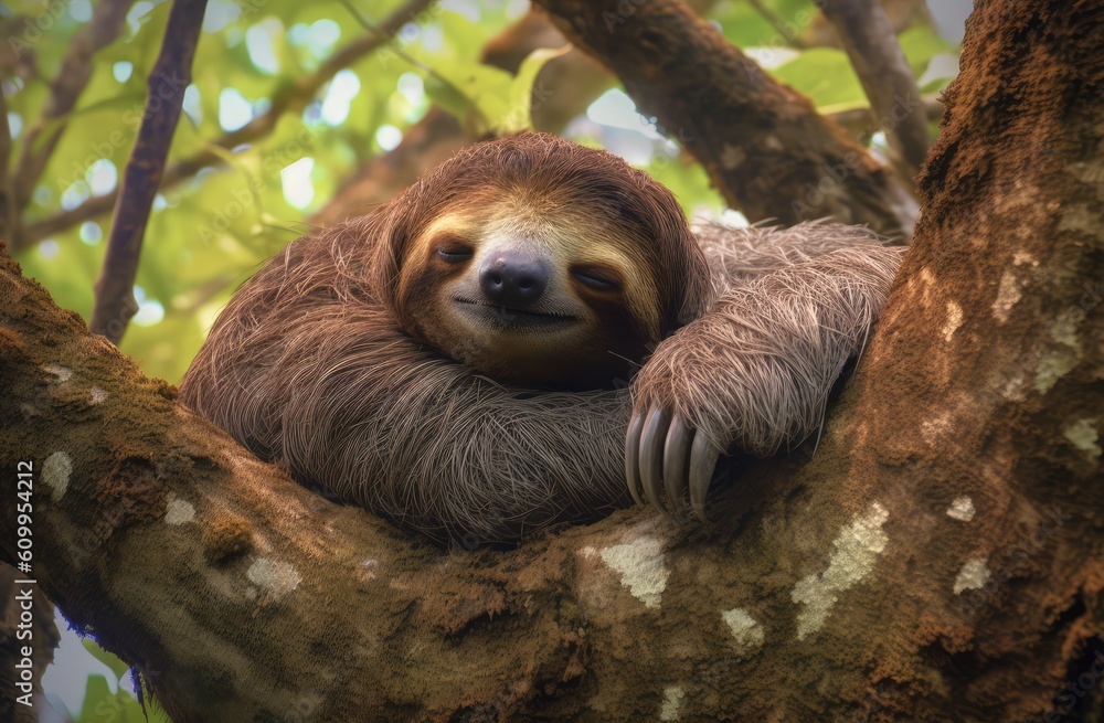 Sloth Sleeping In Tree