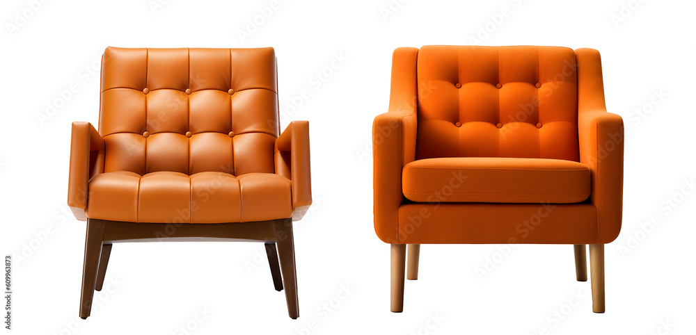 Elegant Mid Century Modern Armchairs: Front View Product Photography ...
