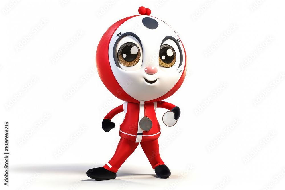 Captivating mascot of a sporty ladybug, clad in athletic tracksuit and ...