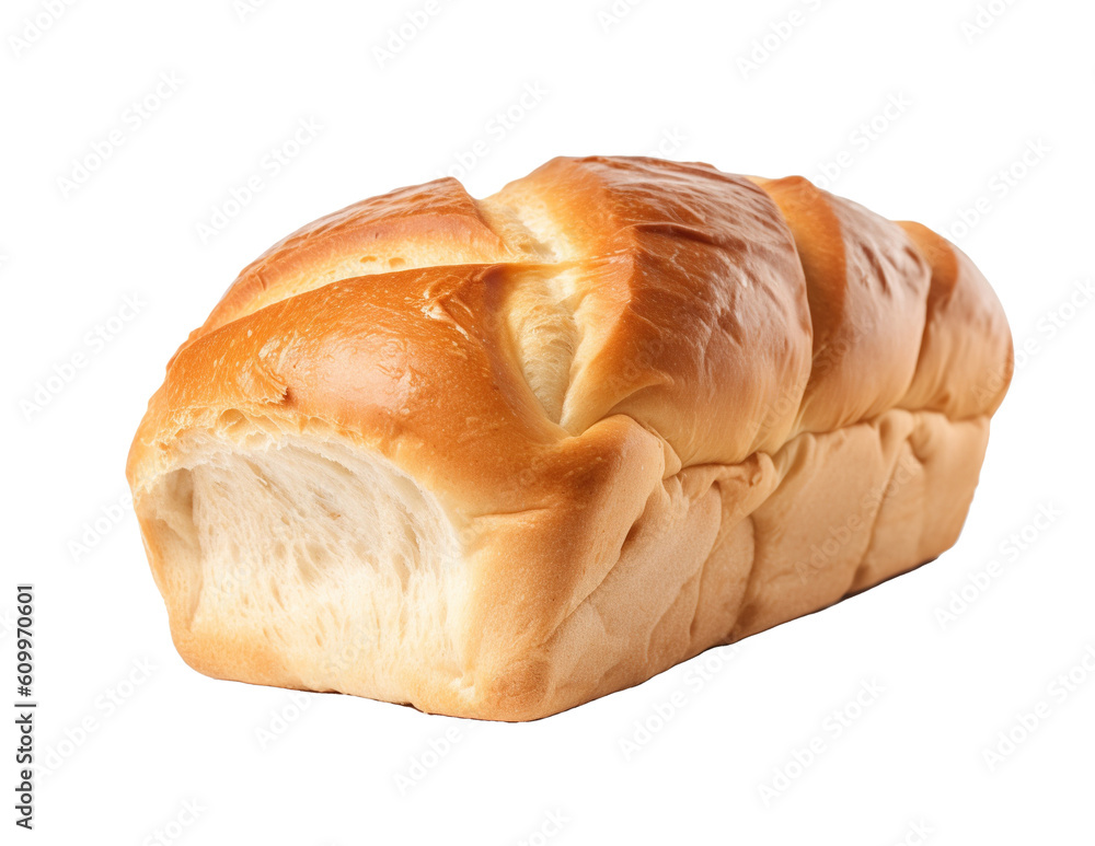 two soft, overcooked buns with soft cracks on a transparent background ...