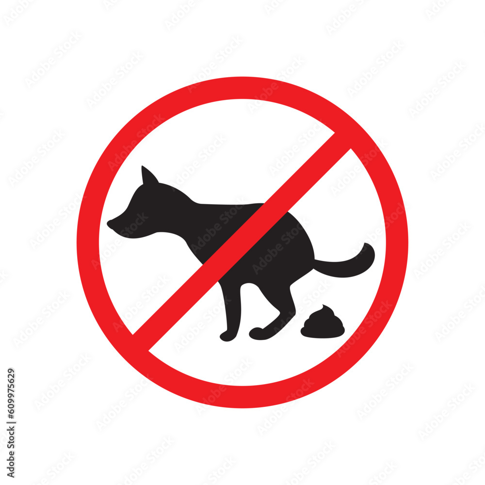 Vecteur Stock Dog and excrement, no dog poop, poster template ...