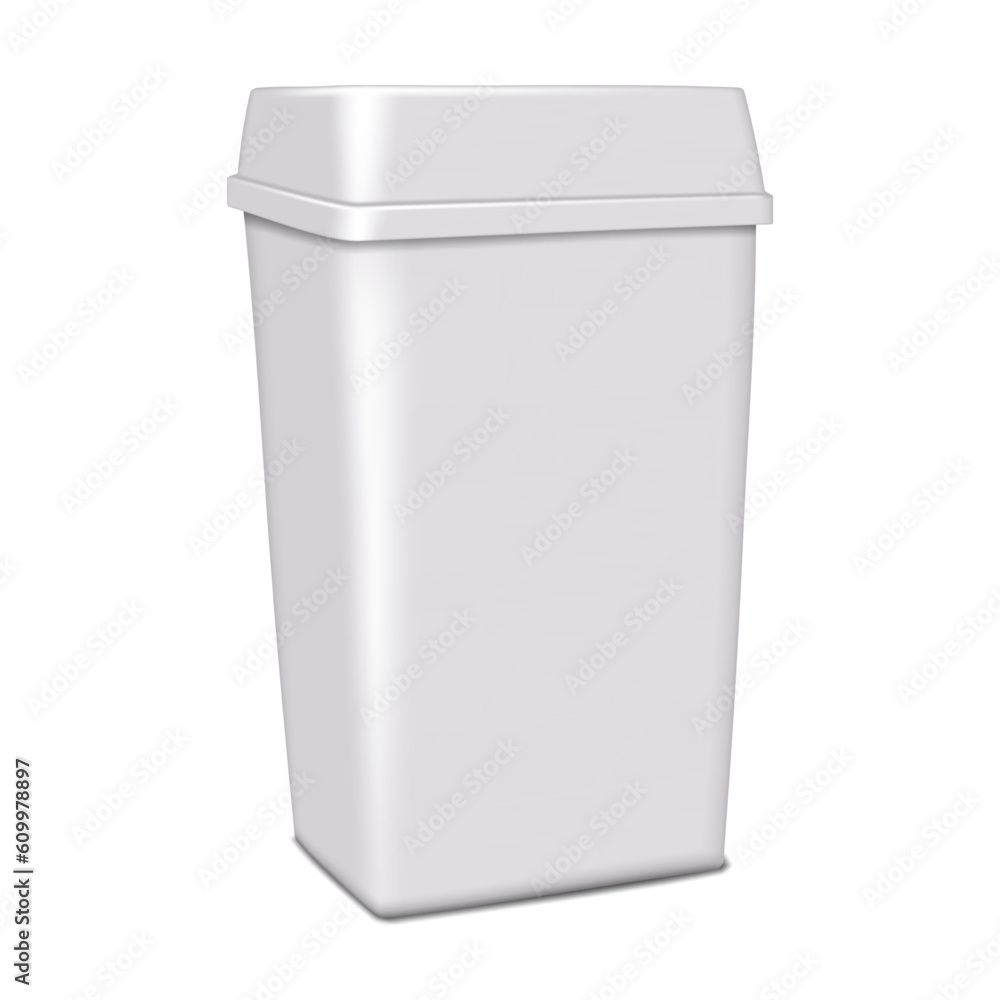 Vecteur Stock Indoor or outdoor dustbin with lid vector mockup. Blank ...