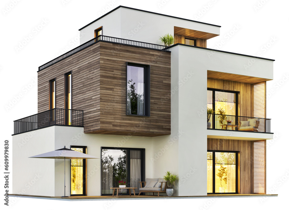 Poster Modern house on a transparent background – Wall Art | UkPosters