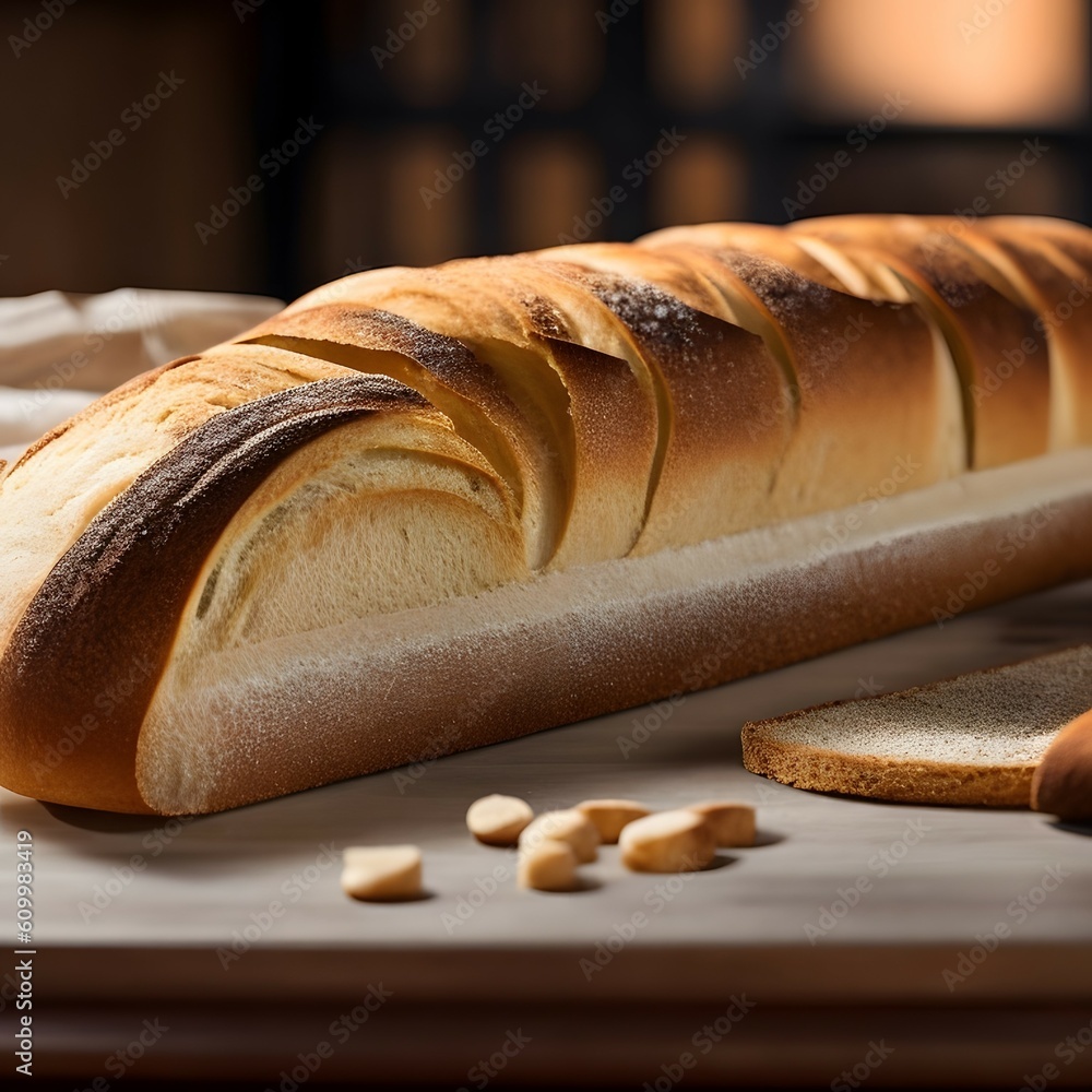 photography picture of a fresh bread close the oven in bakery ,created ...