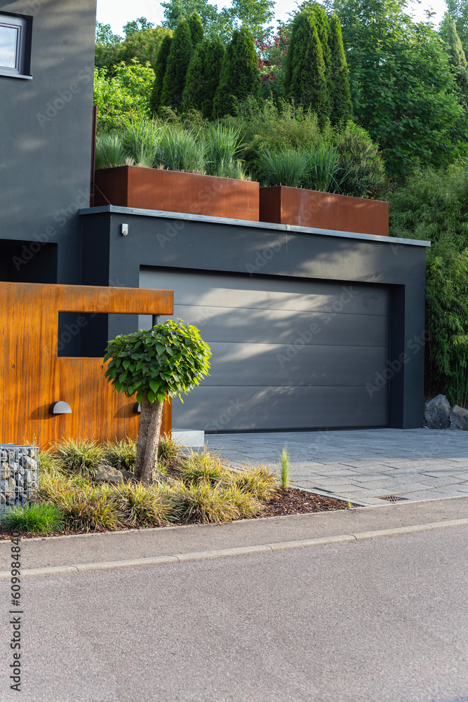 Poster garage carport on a modern house facade – Wall Art | UkPosters