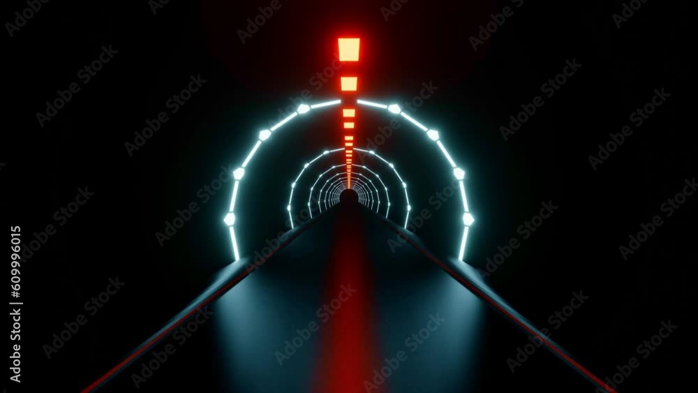 Vidéo Stock Seamless loop abstract tunnel animation. VFX. light streaks ...