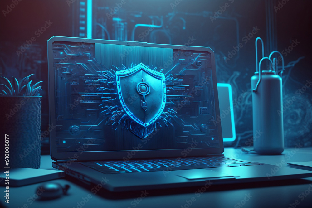 Electronic Circuit Board Security Concept With Code Cybersecurity Illustration Ai