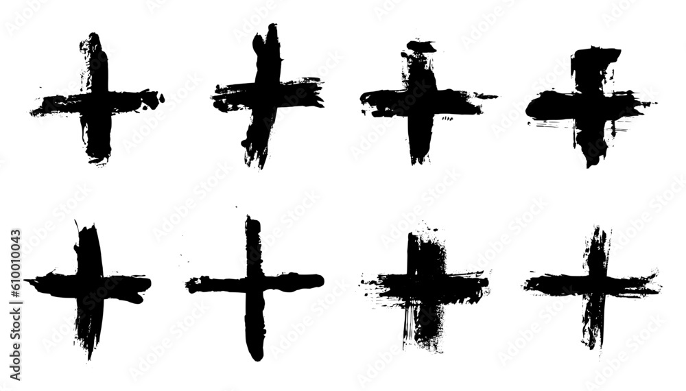 Grunge Plus Signs Stock Vector | Adobe Stock