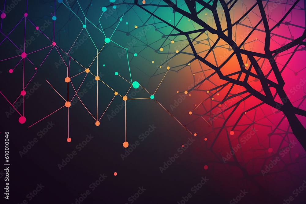 abstract colorful background - Plexus - Illustration - AI generated ...