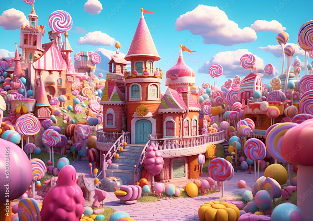 Candy world, playground. generative ai Stock Illustration | Adobe Stock