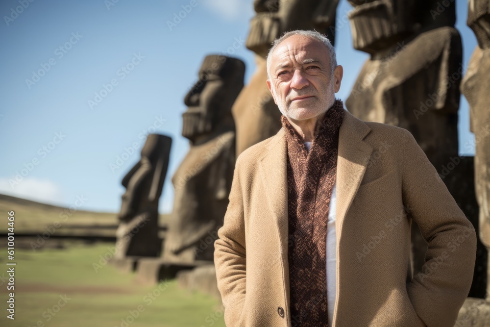 Lifestyle portrait photography of a pleased man in his 50s that is ...