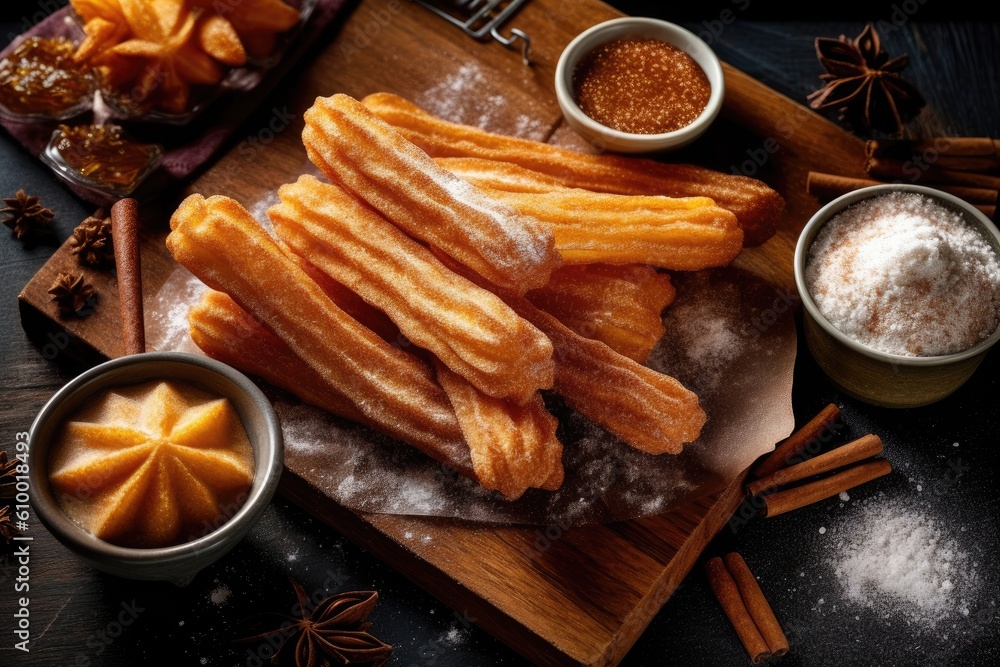 stock photo of A churro is a type of fried dough Food Photography AI ...
