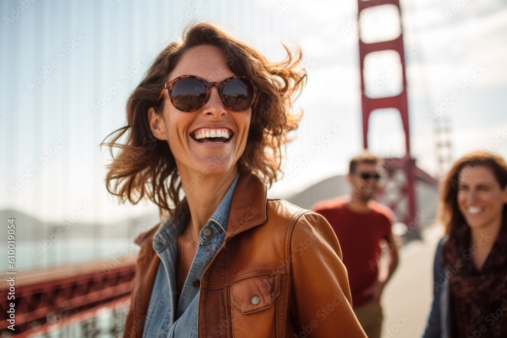 Lifestyle portrait photography of a grinning woman in her 40s that is ...