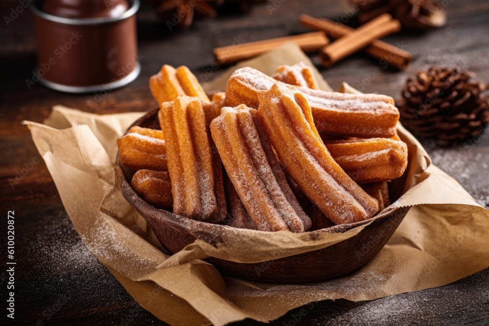 stock photo of A churro is a type of fried dough Food Photography AI ...