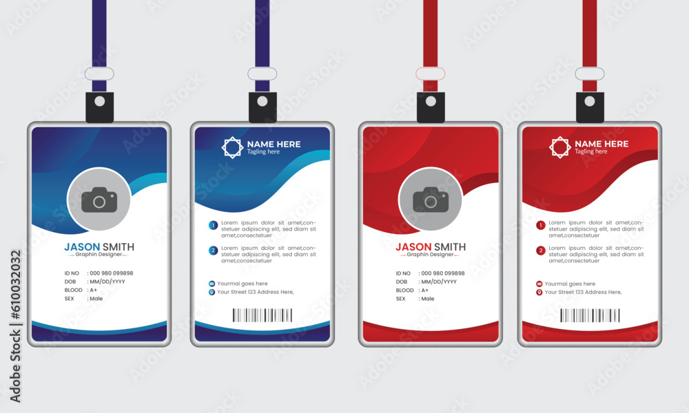 Minimalist Employee id card design business id card template corporate ...