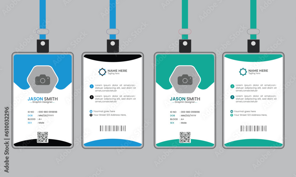 Minimalist Employee id card design business id card template corporate ...