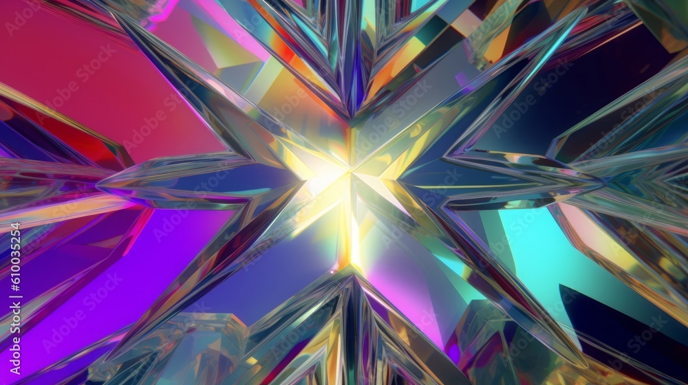 3d render, abstract background with crystal glass texture, trendy ...