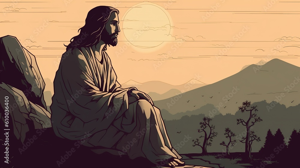 Divine Mercy of Jesus God of Christian, Generative ai Stock ...