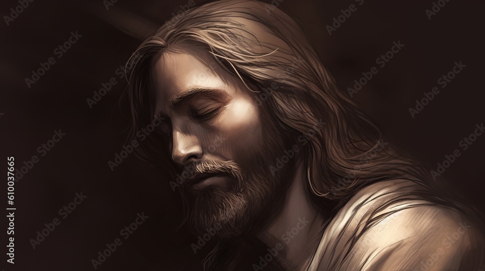 Divine Mercy of Jesus God of Christian, Generative ai Stock ...