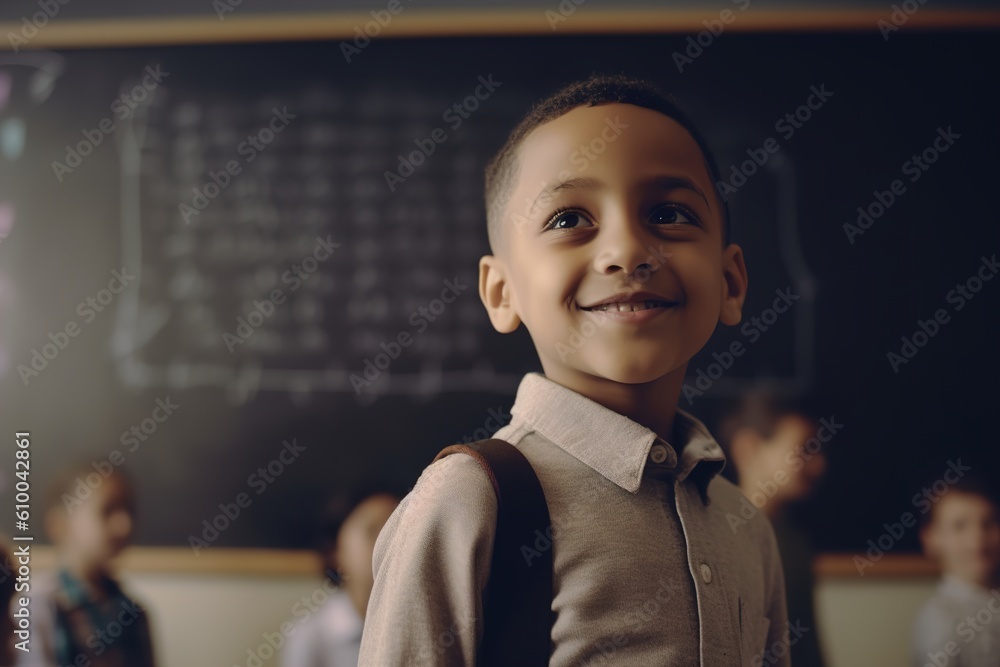 child boy school portrait student education happy elementary pupil ...