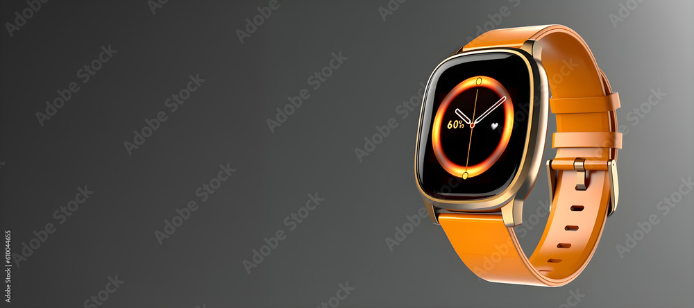ภาพประกอบสต็อก Isolated Smartwatch on Minimalist Empty Space Background ...