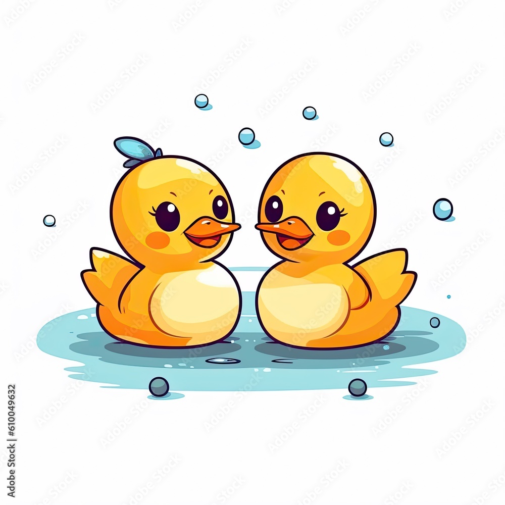 Rubber duck logo for Kids companies. Two cute duck splashes in the ...
