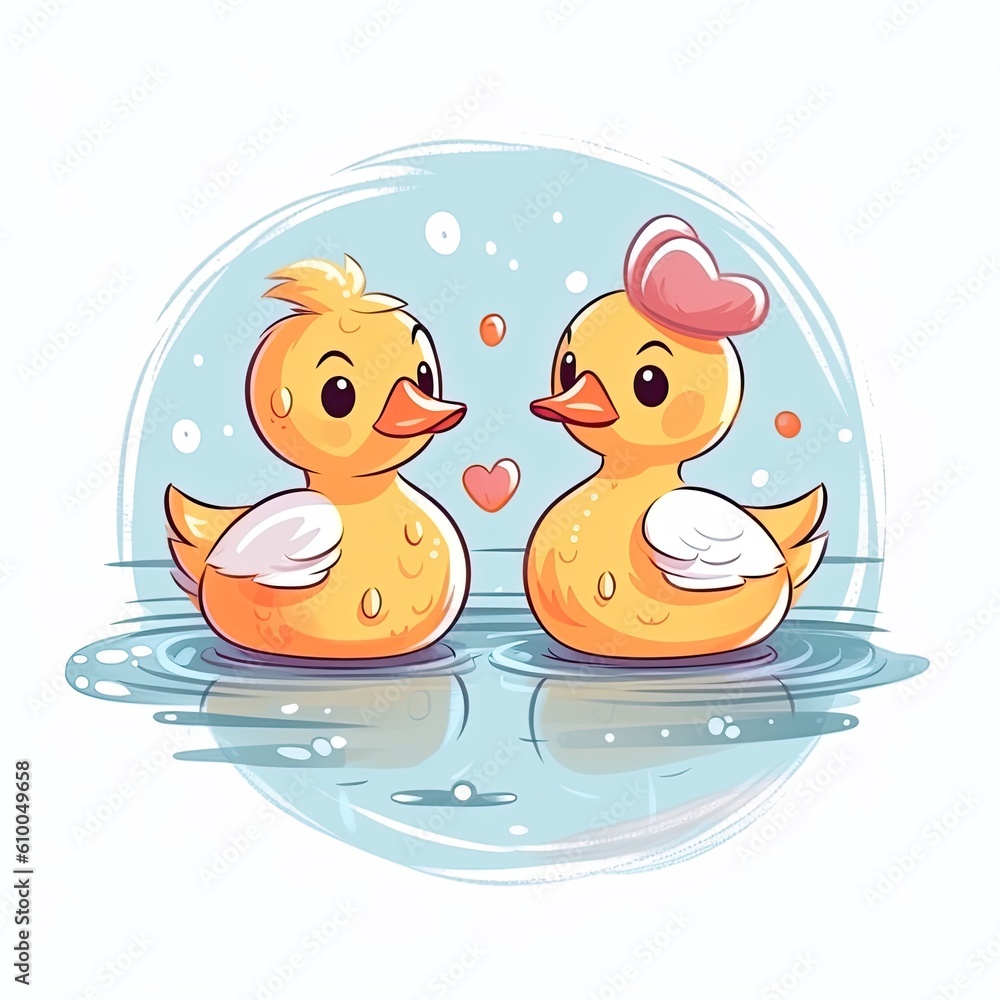 Rubber duck logo for Kids companies. Two cute duck splashes in the ...