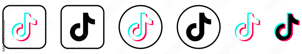 Tik Tok icons. Social media logos. Design can use for web and mobile ...
