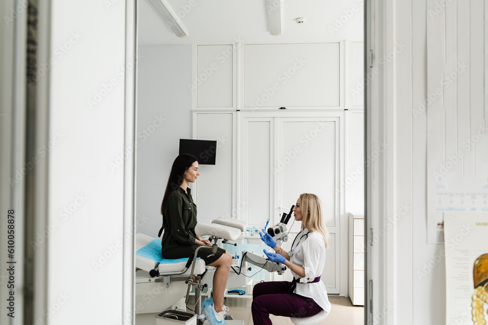 Gynecologist is holding speculum for colposcopy procedure to closely ...