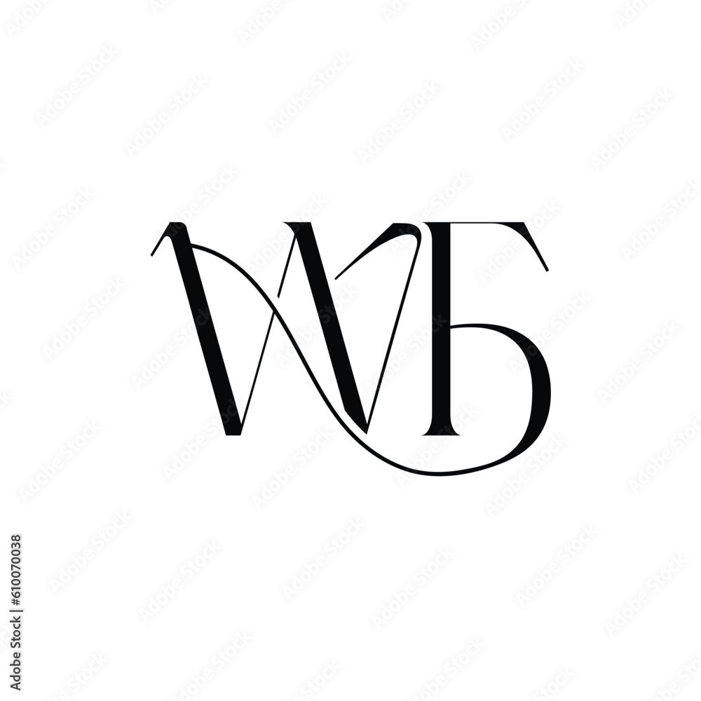 Initial letter WF logo design creative modern symbol icon monogram ...