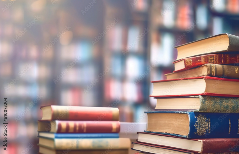 a stack of heaps of academic archive literary text or textbook in an ...