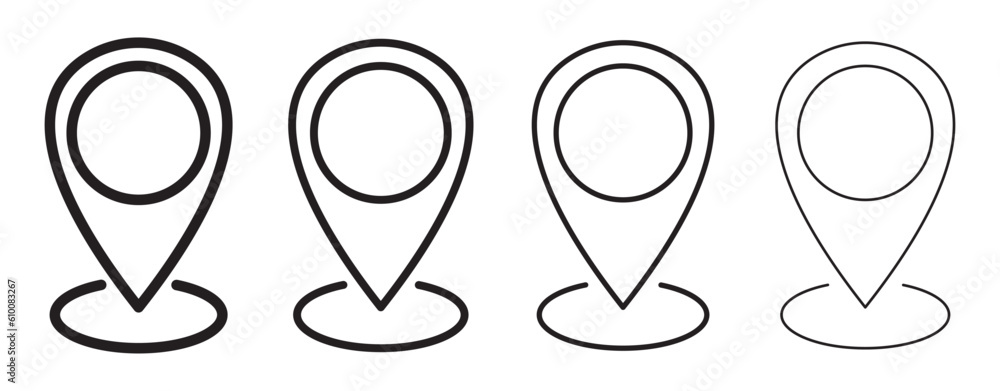 Location pin icon set. Map pin place marker. Location icon. Map marker ...