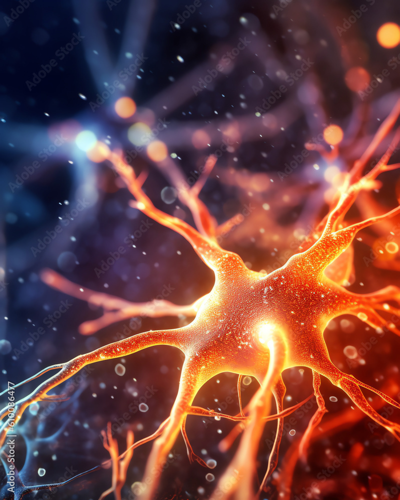 Microscopic view of intricate brain neurons. Neural networks, cellular ... Microscopic view of intricate brain neurons. Neural networks, cellular ...