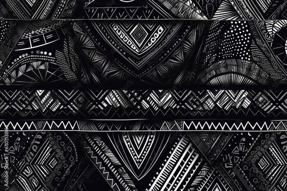 Wild Tribe edgy wallpaper featuring bold black and white tribal ...