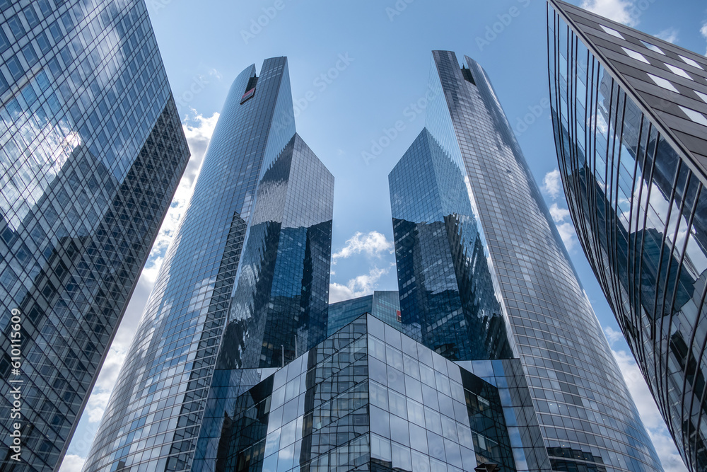 Skyscrapers of the headquarters of the French Bank Societe Generale in ...