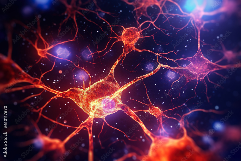 Synaptic Connections: Exploring Microscopic Brain Neurons, ai generated Stock Illustration ...