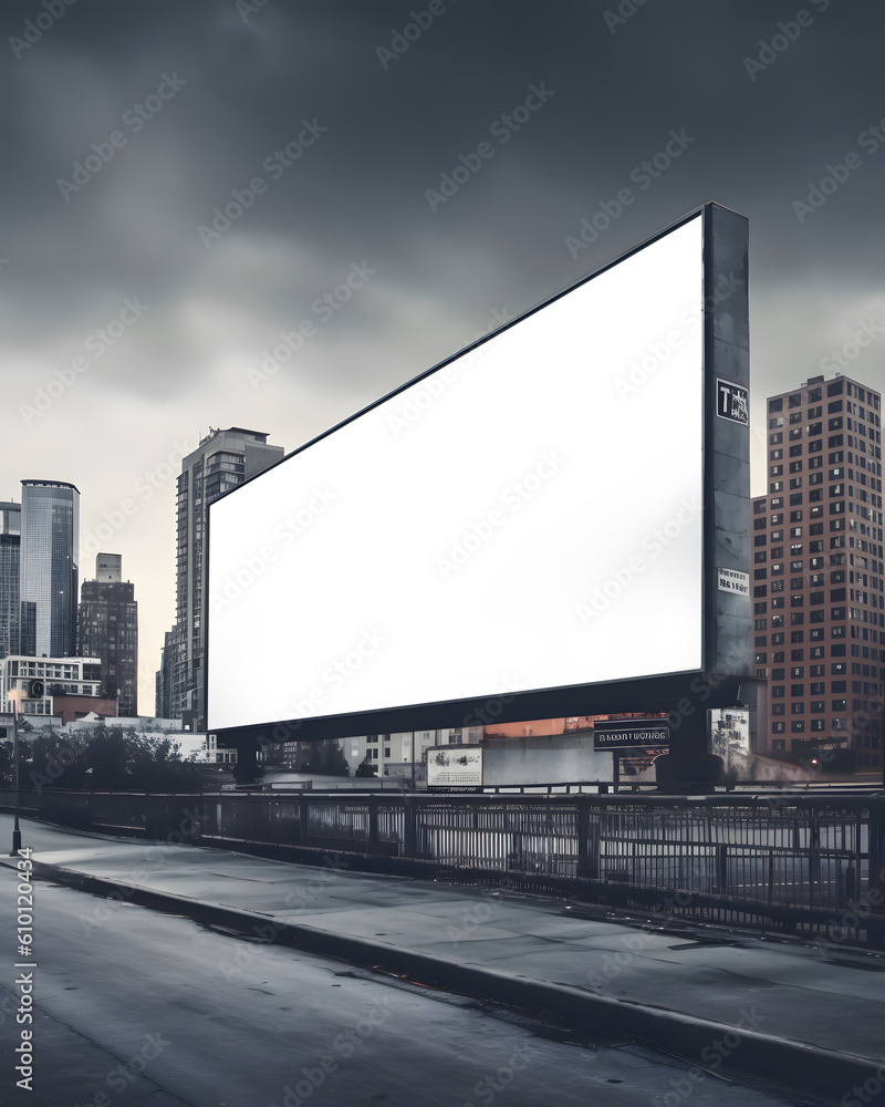 Blank space billboard in a modern city in hdr style - Template design ...